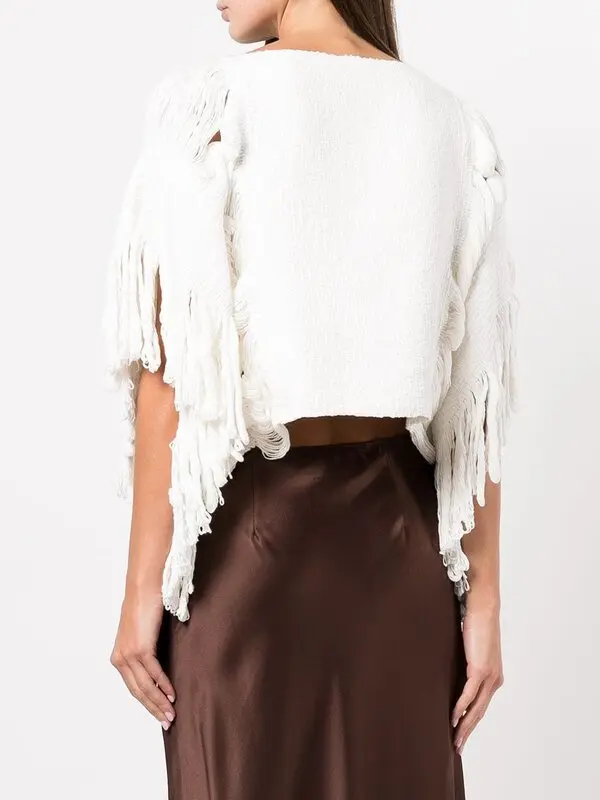 Voz Fringed-detail Knitted Top