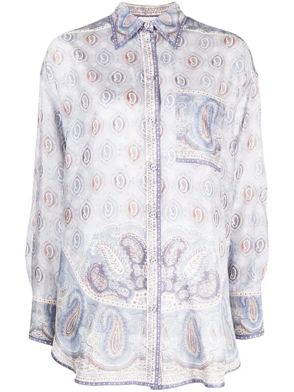 Zimmermann Vitali Paisley-print Shirt - Blue
