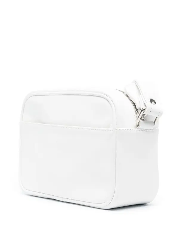 COURREGES Logo-patch Leather Camera Bag - White