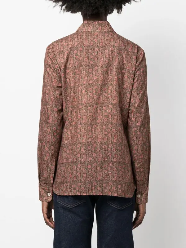 Massimo Alba Floral Print Cotton-cashmere Blend Shirt