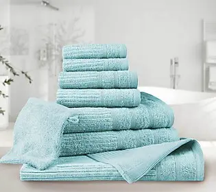 SUPERIOR Egyptian Cotton Ultra-absorbent 8-piec E Towel Set - One-color