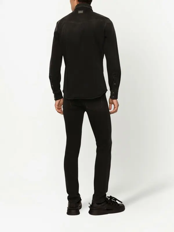 Dolce & Gabbana Logo-appliqué Skinny Jeans - Black