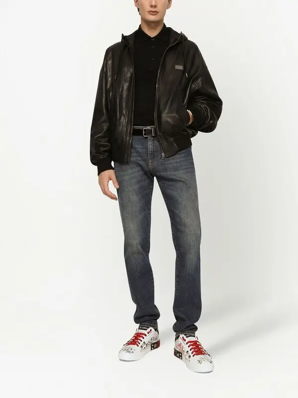 Dolce & Gabbana Logo-appliqué Skinny Jeans - Blue