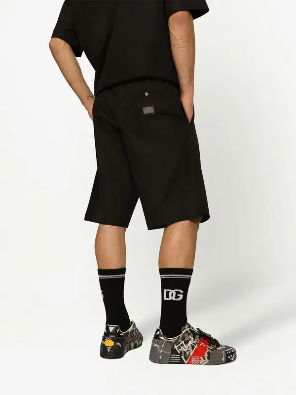 Dolce & Gabbana Logo Tag Track Shorts - Black