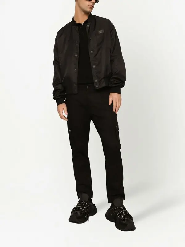 Dolce & Gabbana Logo-tag Cargo Trousers - Black