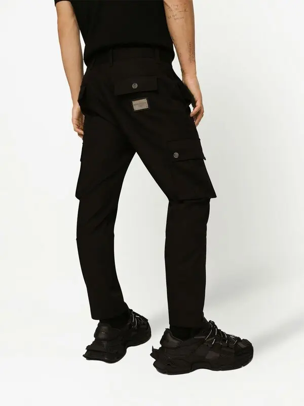 Dolce & Gabbana Logo-tag Cargo Trousers - Black