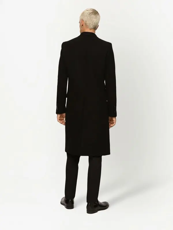 Dolce & Gabbana Single-breasted Wool Coat - Black