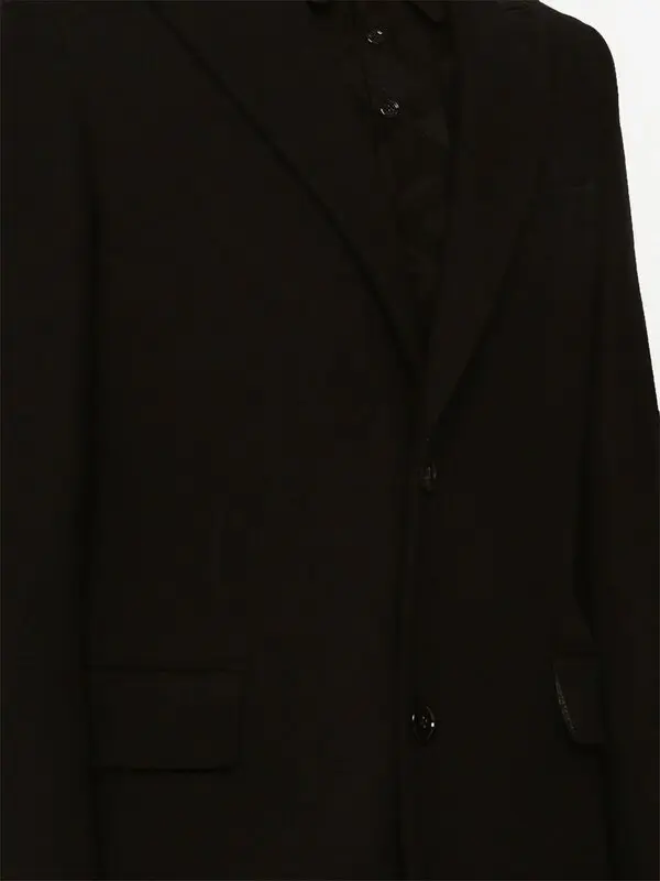 Dolce & Gabbana Single-breasted Wool Coat - Black