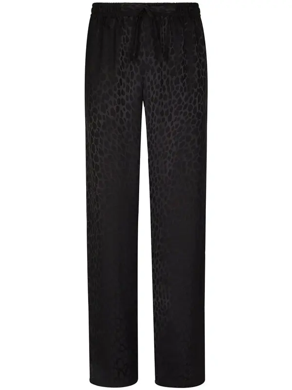 Dolce & Gabbana Ocelot-print Jacquard Silk Track Pants