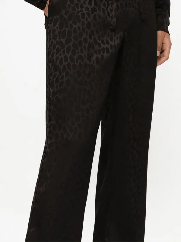 Dolce & Gabbana Ocelot-print Jacquard Silk Track Pants