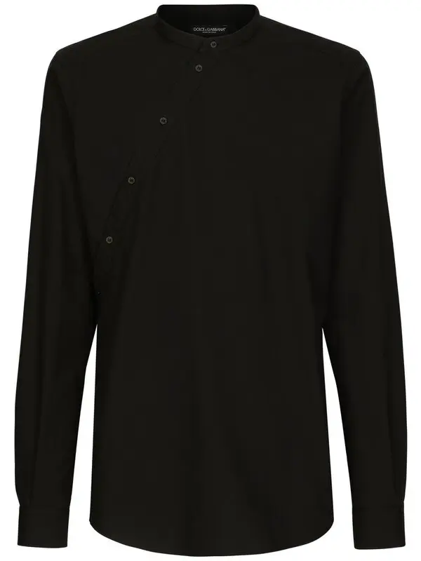 Dolce & Gabbana Long-sleeve Collarless Shirt - Black