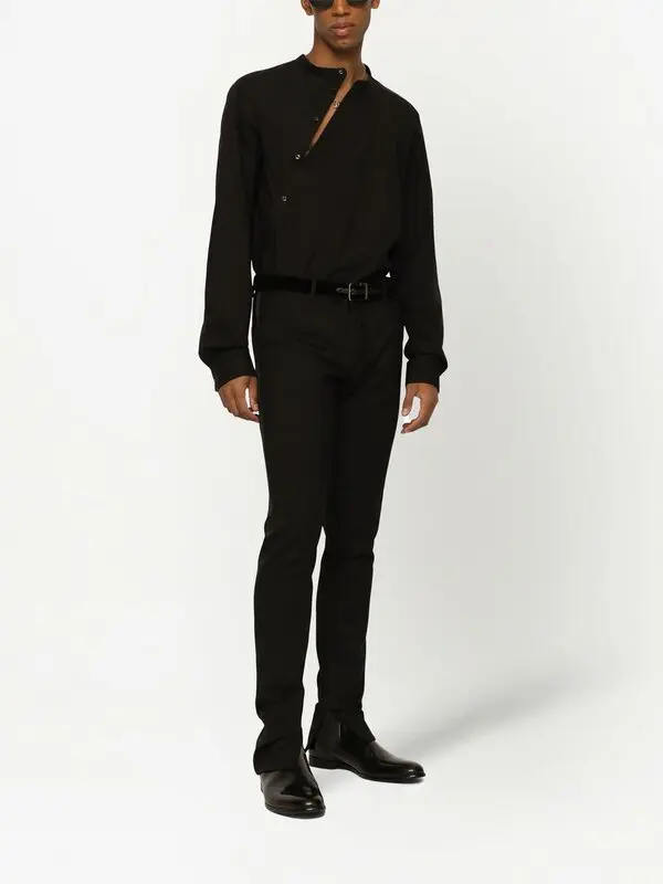 Dolce & Gabbana Long-sleeve Collarless Shirt - Black