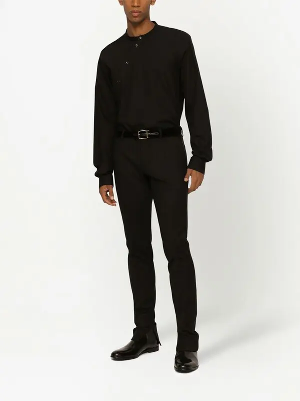 Dolce & Gabbana Long-sleeve Collarless Shirt - Black