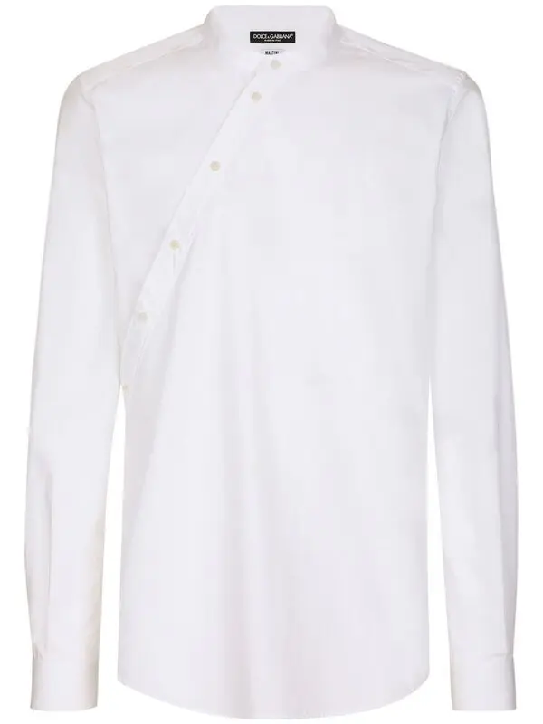 Dolce & Gabbana Long-sleeve Collarless Shirt - White