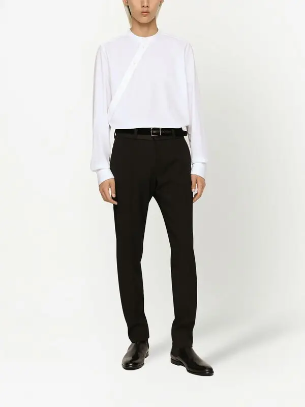 Dolce & Gabbana Long-sleeve Collarless Shirt - White