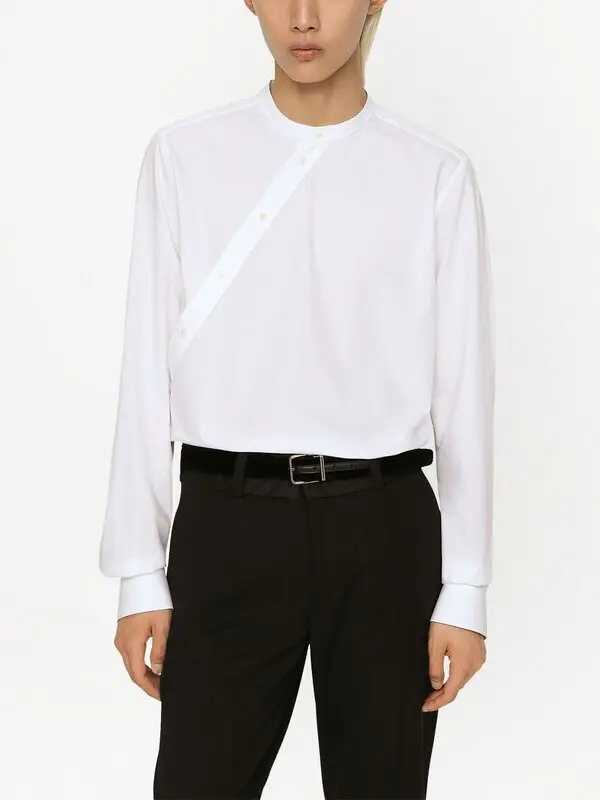 Dolce & Gabbana Long-sleeve Collarless Shirt - White