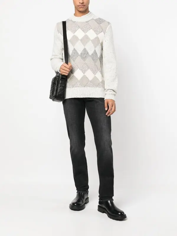 Emporio Armani Argyle-check Jumper