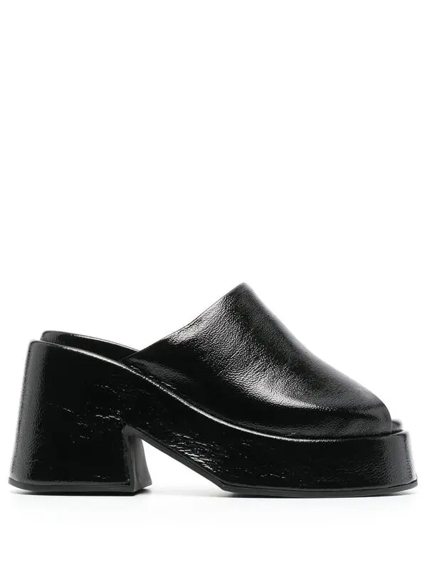 GANNI 95mm Leather Sandals - Black