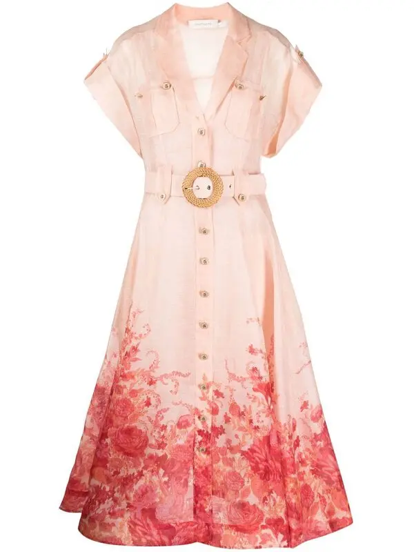 zimmermann high tide midi dress Zimmermann High Tide Midi Maxi Shirt Dress Odyssey Silk Linen AU2