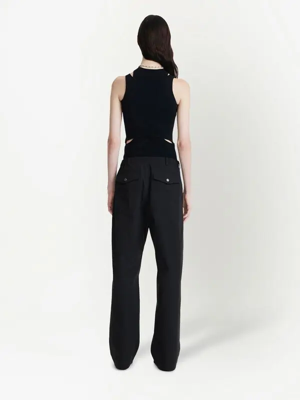DION LEE Interlink Cut-out Tank Top - Black