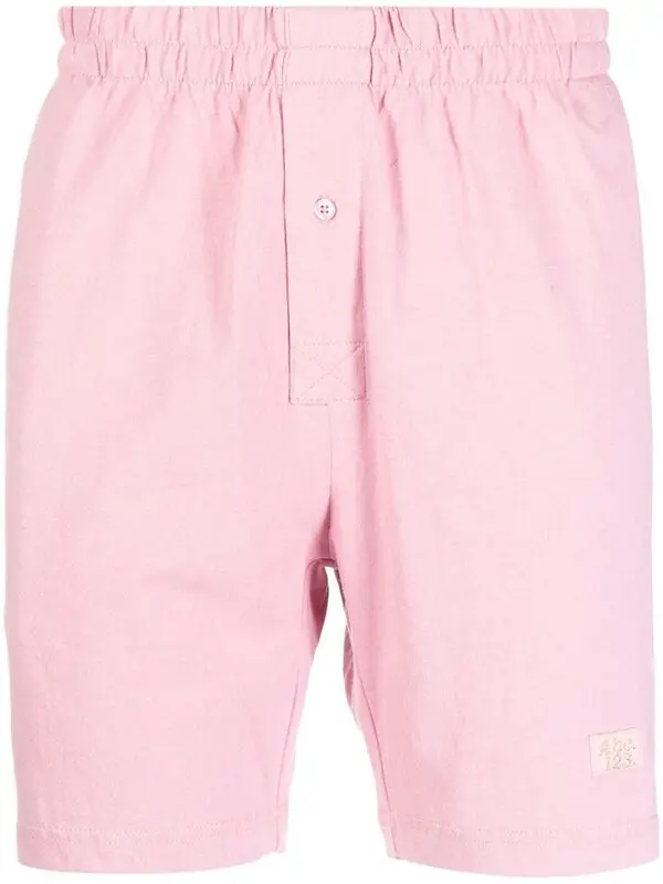 ADVISORY BOARD CRYSTALS Logo Print Lounge Shorts - Pink