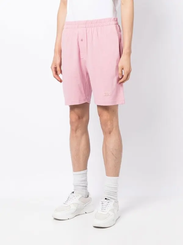 ADVISORY BOARD CRYSTALS Logo Print Lounge Shorts - Pink