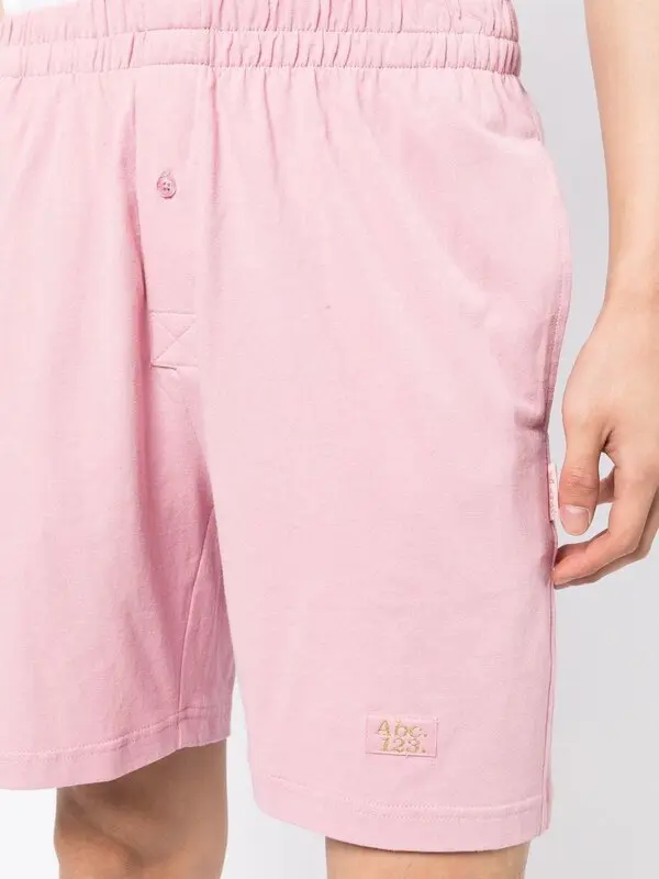 ADVISORY BOARD CRYSTALS Logo Print Lounge Shorts - Pink