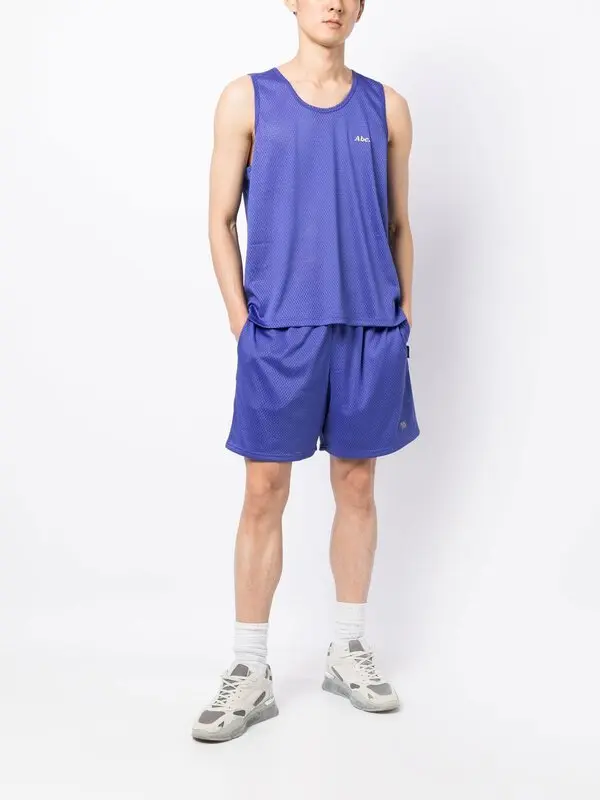 ADVISORY BOARD CRYSTALS Logo-patch Knee-length Shorts - Purple