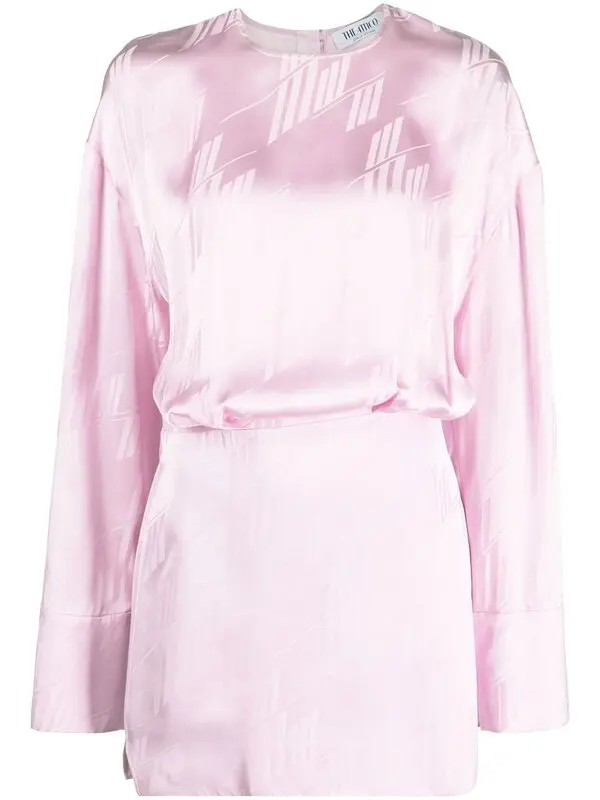 Attico Logo-jacquard Satin Mini Dress