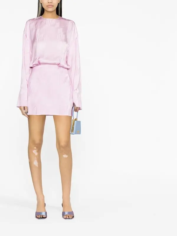 Attico Logo-jacquard Satin Mini Dress