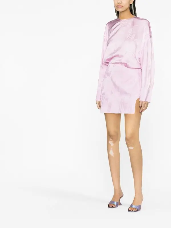 Attico Logo-jacquard Satin Mini Dress