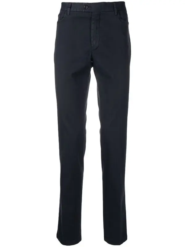 BILLIONAIRE Classic Straight Leg Trousers - Blue