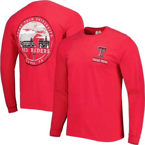 IMAGE ONE Texas Tech Raiders Circle Campus Scene Long Sleeve T-shirt