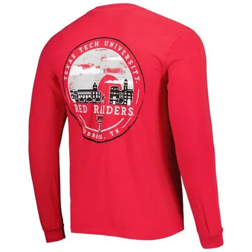 IMAGE ONE Texas Tech Raiders Circle Campus Scene Long Sleeve T-shirt