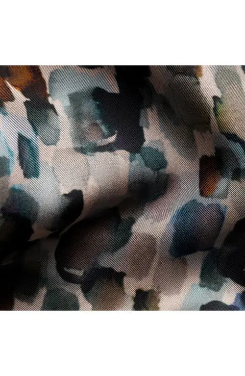 Eton Slim Fit Geometric Print Silk Dress Shirt