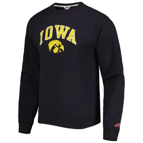 LEAGUE COLLEGIATE WEAR Iowa Hawkeyes 1965 Arch Essential Lightweight Pullover Sweatshirt