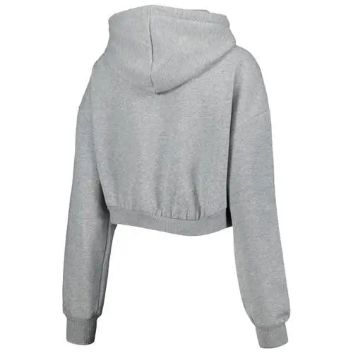 THE WILD COLLECTIVE Gray Indianapolis Colts Cropped Pullover Hoodie