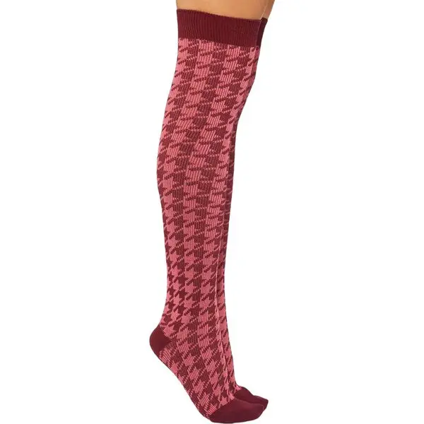 HIGH HEEL JUNGLE Houndstooth Crew Socks - Ras