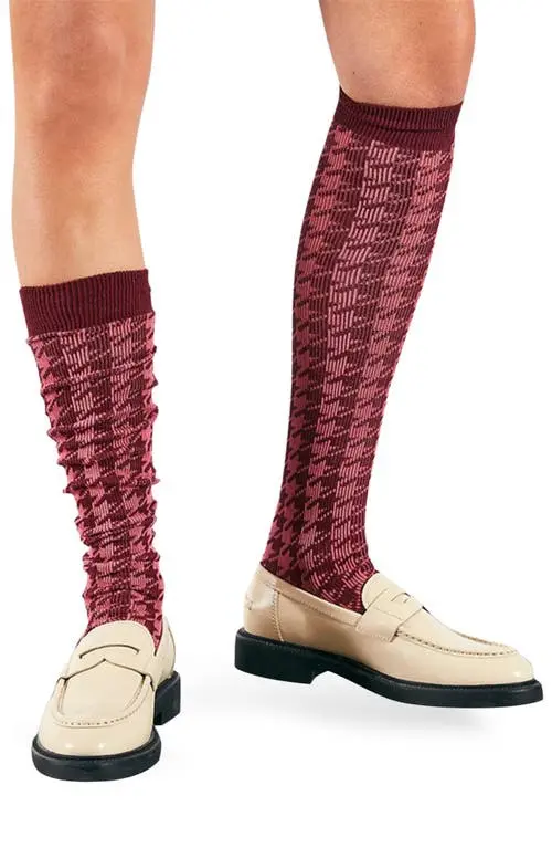 HIGH HEEL JUNGLE Houndstooth Crew Socks - Ras