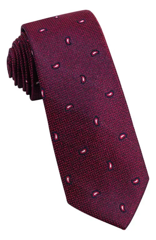 W.R.K Paisley Silk Neck Tie - Burgundy
