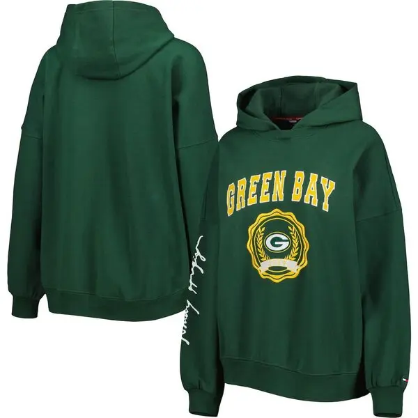 Tommy Hilfiger Bay Packers Becca Drop Shoulder Pullover Hoodie