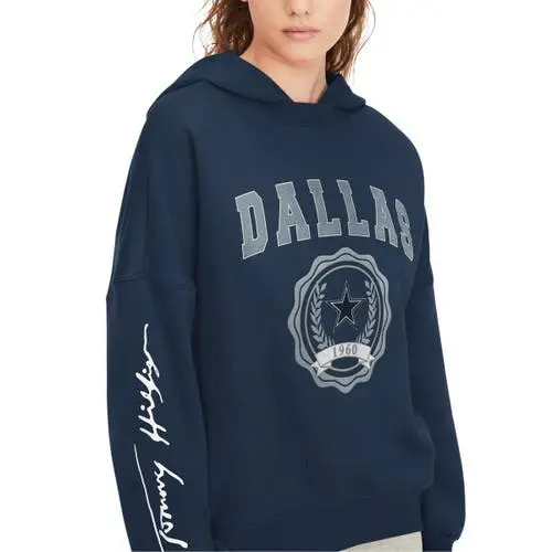 Tommy Hilfiger Dallas Cowboys Becca Dropped Shoulders Pullover Hoodie