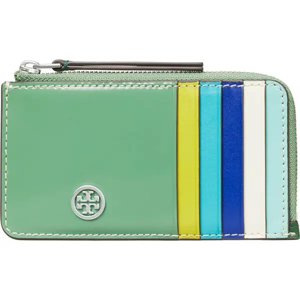 Tory Burch Robinson Spazzaloto Leather Card Case - Patina