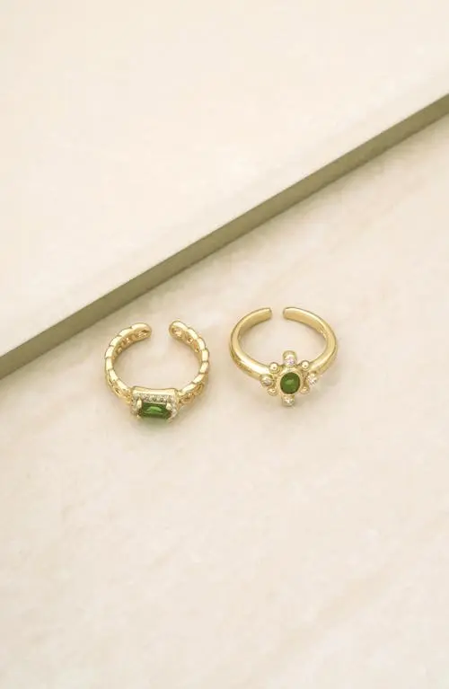 Ettika Set Of 2 Cubic Zirconia Adjustable Rings