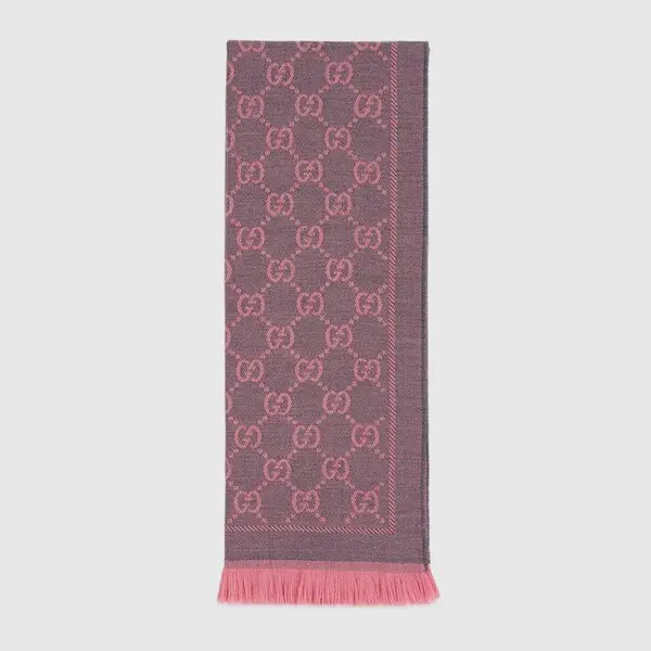 Gucci Gg Wool Scarf Wool - Pink