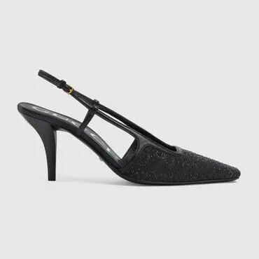 Gucci Gg Crystal Slingback Pumps