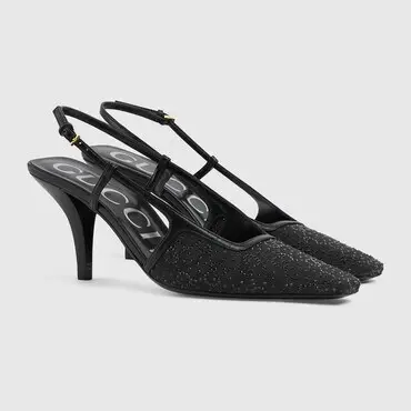 Gucci Gg Crystal Slingback Pumps