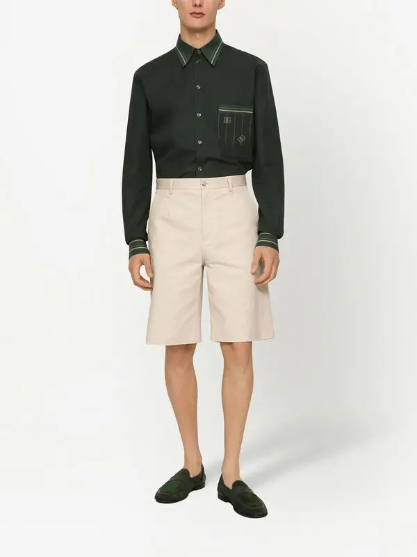 Dolce & Gabbana Logo Stretch-cotton Shorts - Neutrals