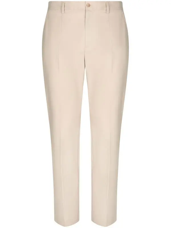 Dolce & Gabbana Logo-tag Tailored Trousers - Neutrals