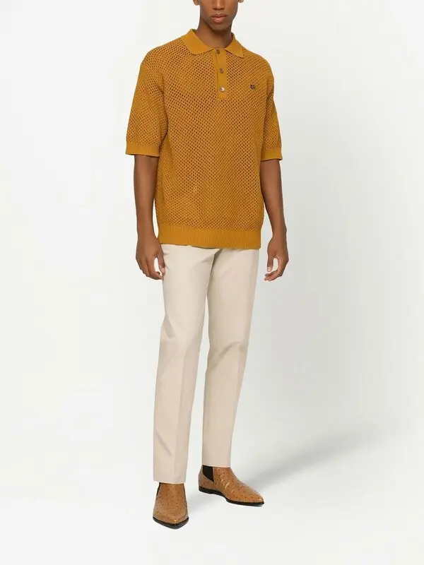 Dolce & Gabbana Logo-tag Tailored Trousers - Neutrals